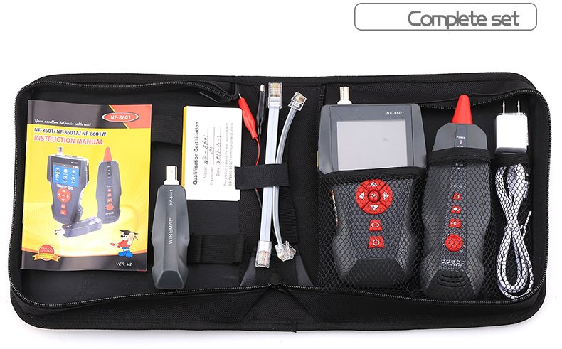 KELUSHI NF-8601 multifunkční síťový audio tester kabelů s LCD, lithium ...