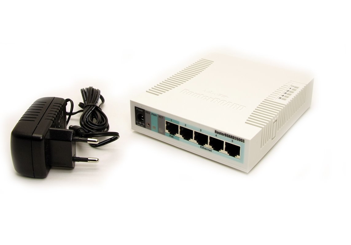MikroTik Cloud Smart Switch RB260GS (CSS106-5G-1S), 5-GLAN s SFP, SwOS ...